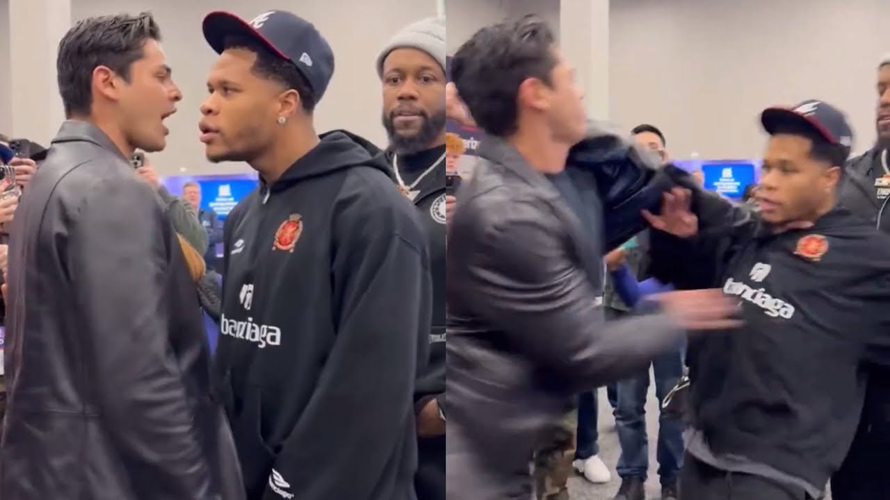Ryan Garcia SHOVES Devin Haney trying to PUNK him & gets HIT • FACE OFF ...