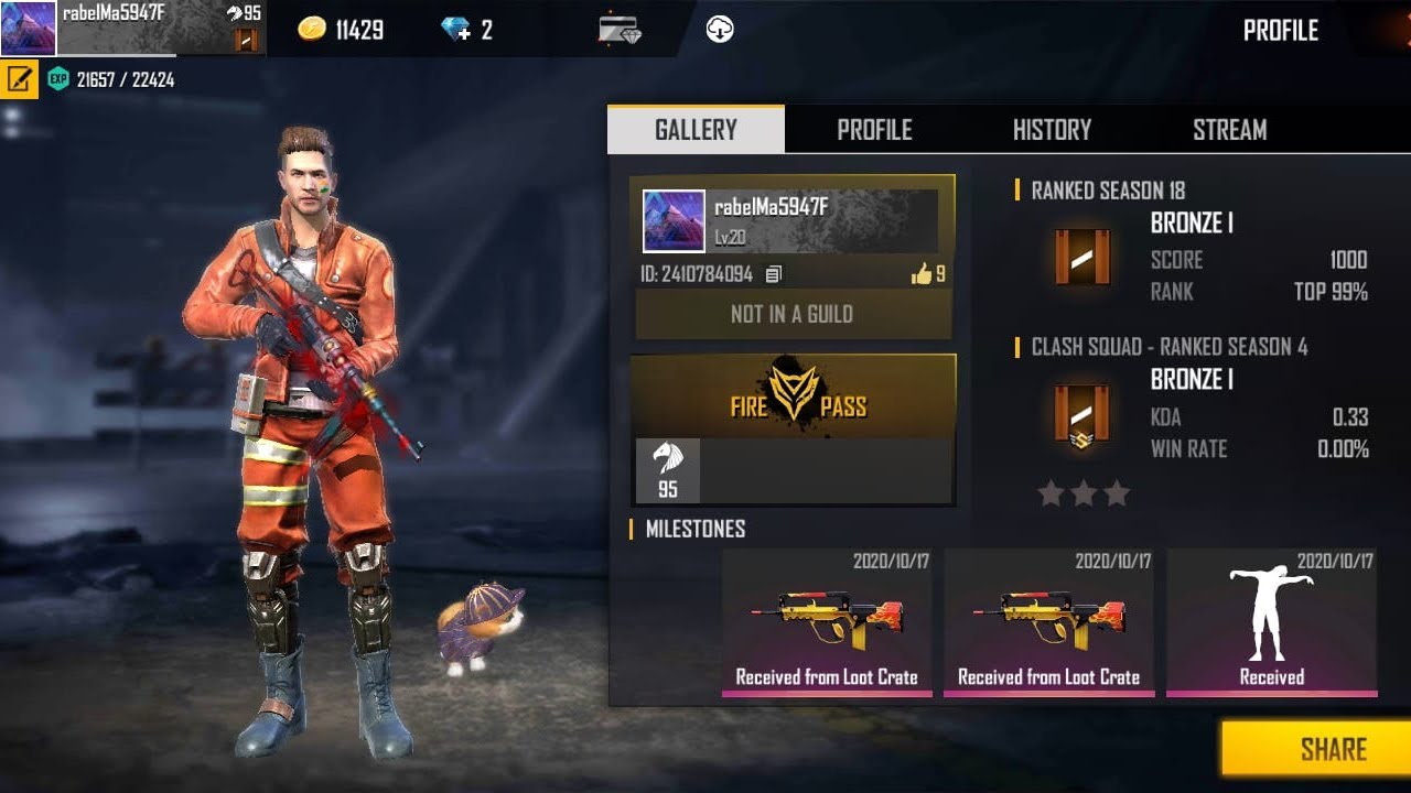 my first free fire heroic album - YouTube