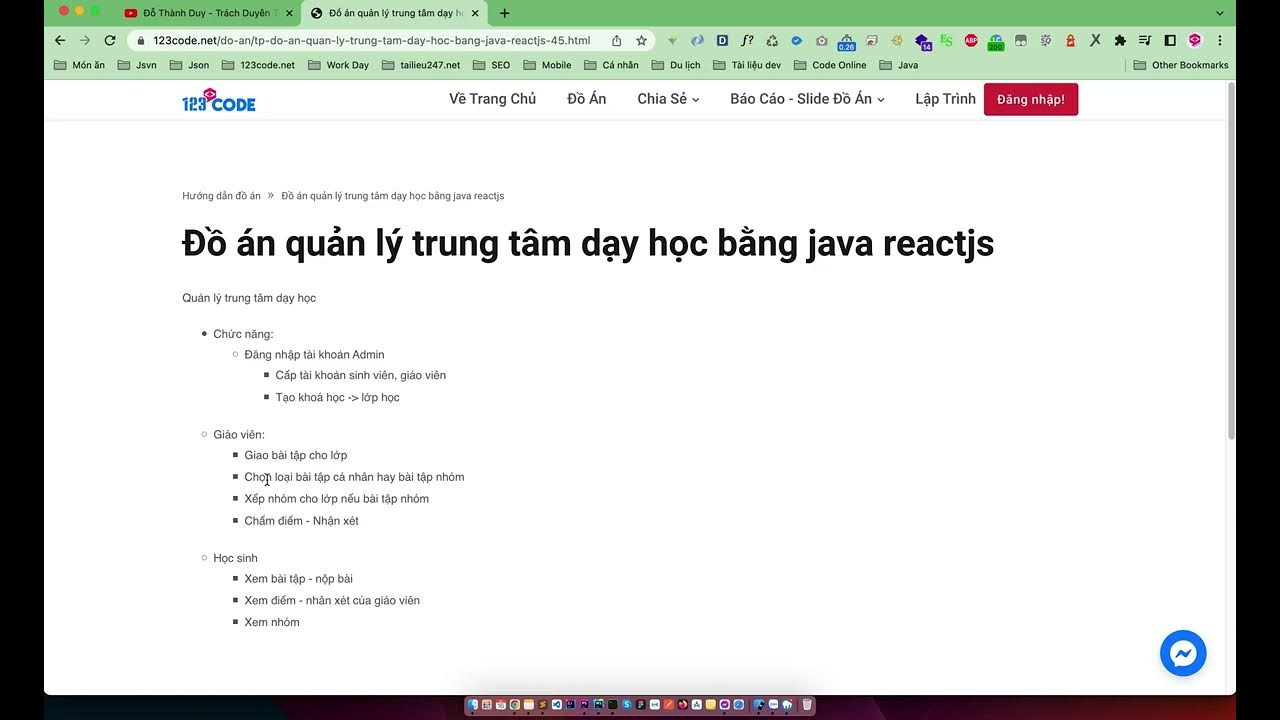 Đồ án quản lý trung tâm dạy học bằng java reactjs Phân tích đồ án - 123code.net - YouTube