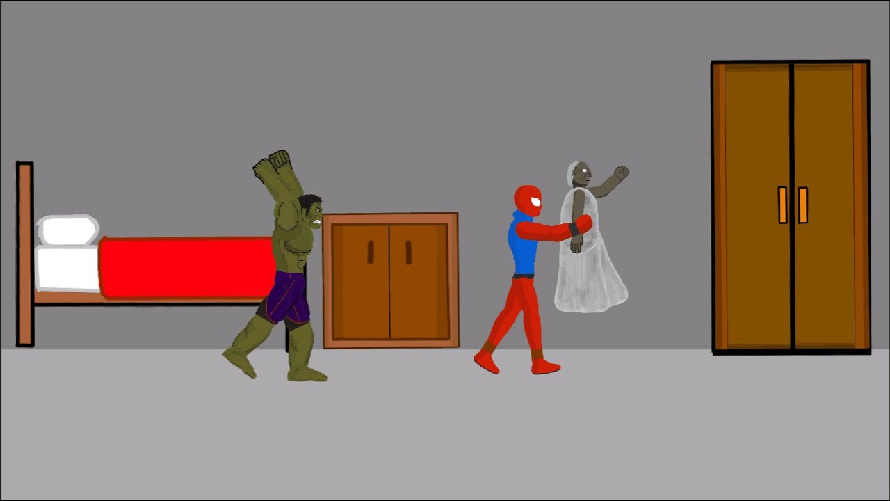 Hulk vs SpiderMan Fighting for Granny Doll - Drawing Cartoons 2 - Raza ...