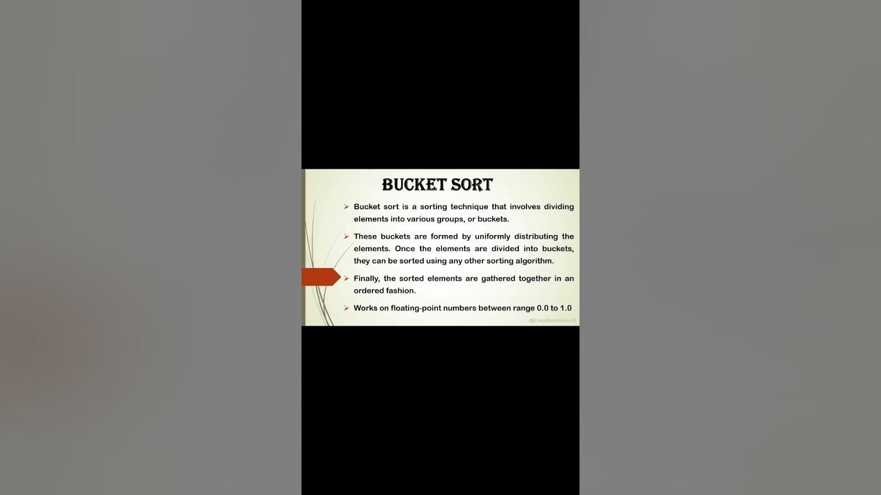 Bucket sort algorithm in data structure | Creative Notes #notes # ...