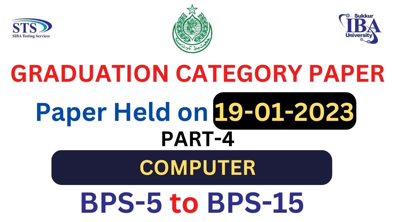 STS Today Paper | STS BPS-5 to BPS-15 Paper held on 19-01-2023 Part-4 ...
