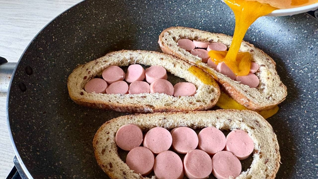 Perfect breakfast made from bread and eggs in 5 minutes, so delicious ...