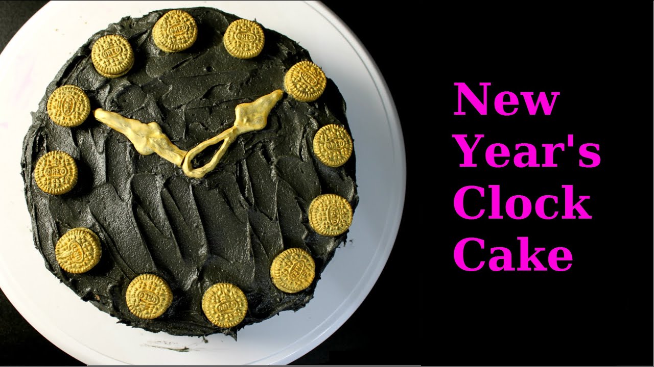 New Years Clock Cake - YouTube