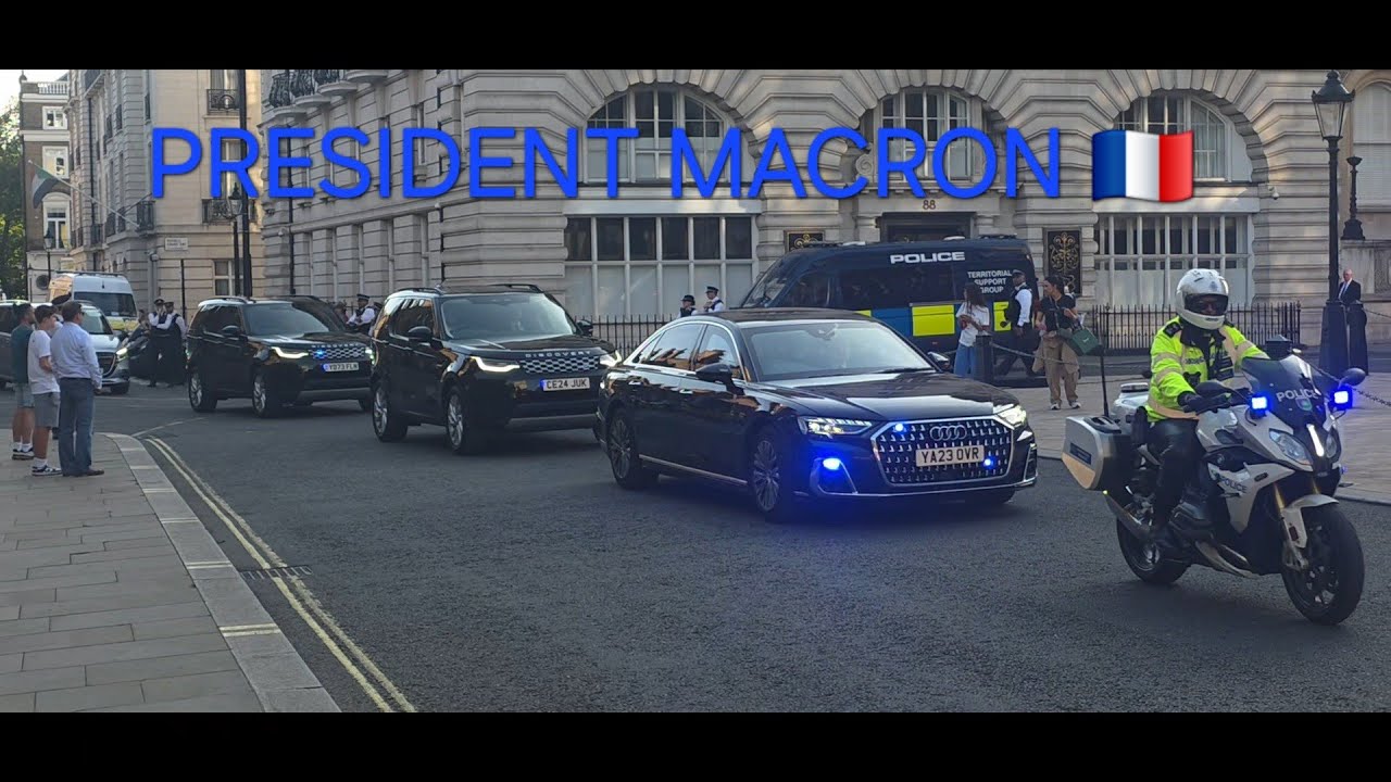 President macron 🇫🇷 & Prime minister Starmer 🇬🇧 motorcade 🚔 - YouTube