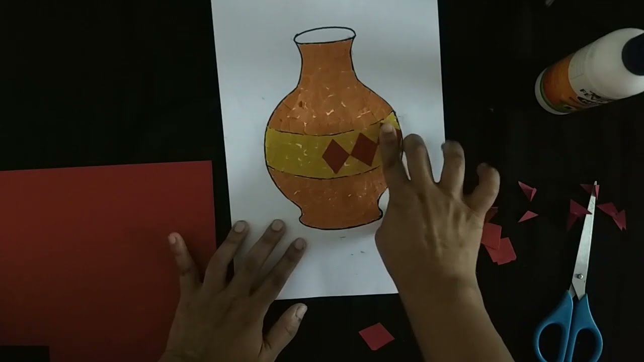 Paper collage vase - YouTube