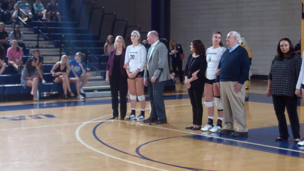 Jessica Holler Recognized On Emory Volleyball Senior Night - YouTube