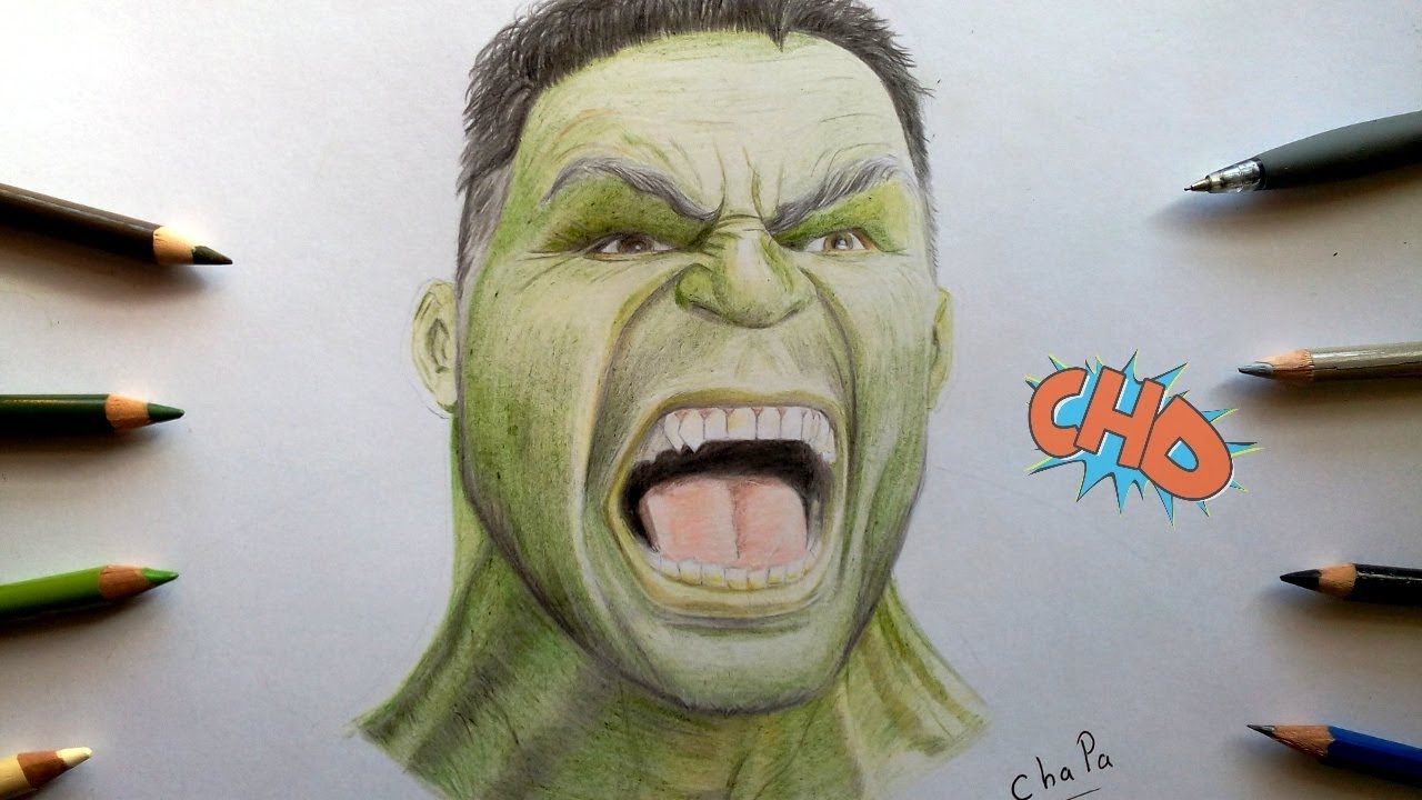 Dibujo de HULK "AVENGERS INFINITY WAR" / Drawing HULK from Infinity War ...