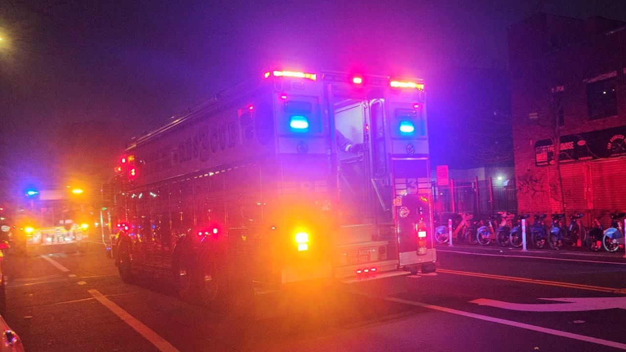 FDNY Rescue Company 3 Responding Into A Autobody Shop Fire On 3rd Ave fdny-rescue-company-3-responding-into-a-autobody-shop-fire-on-3rd-ave