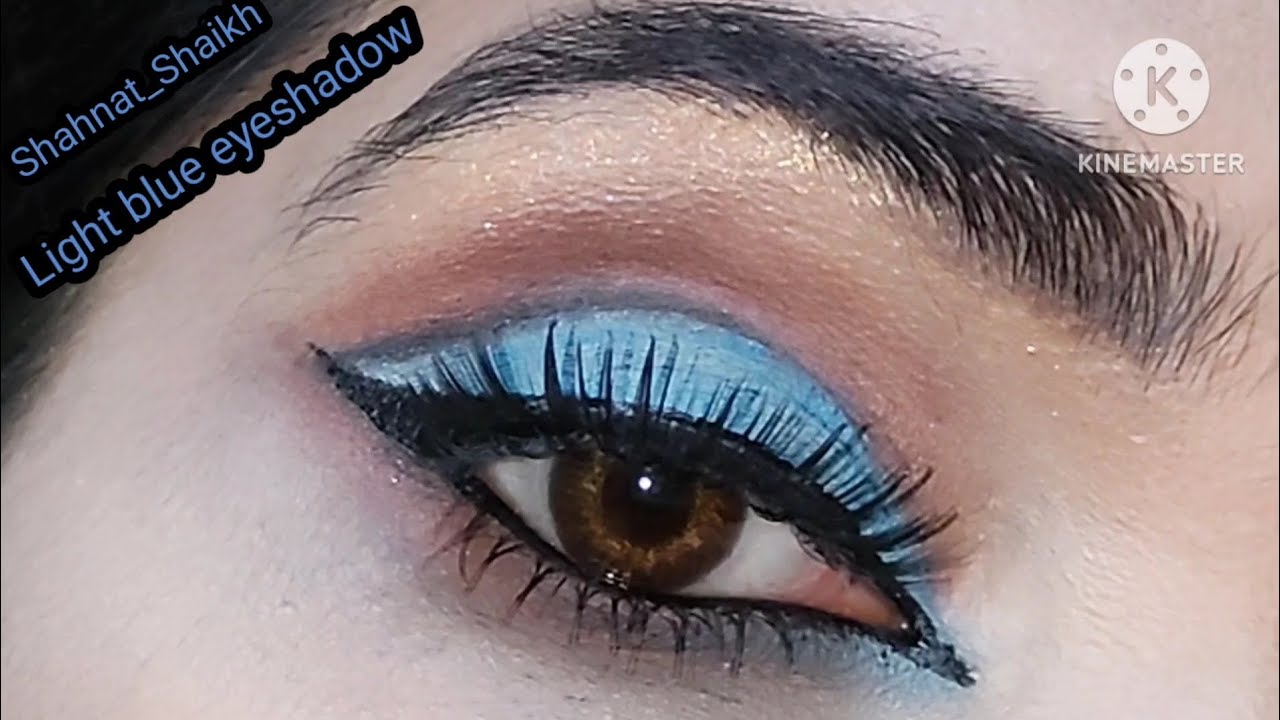 Light Blue Eye Makeup Look | simple eye make-up tutorial |@shahnat ...