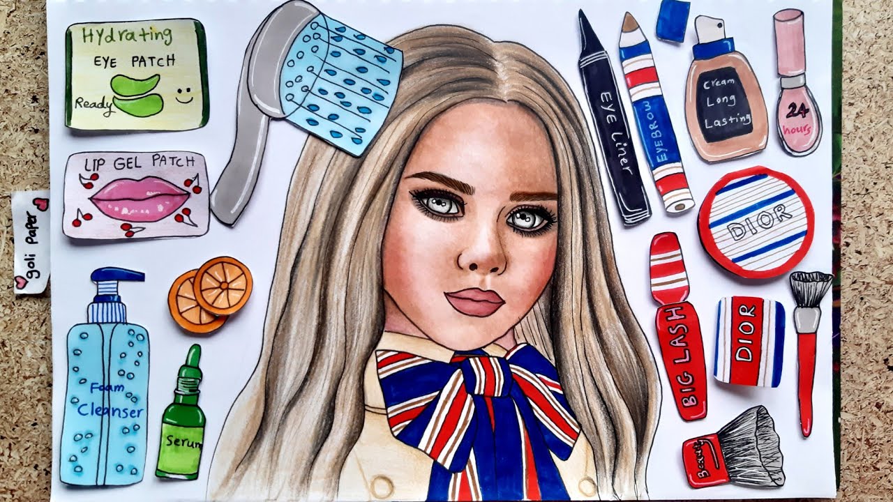 [🌈Paperdiy🌈] Megan Makeup tutorial💄[ASMR] skincare / paper cosmetics ...