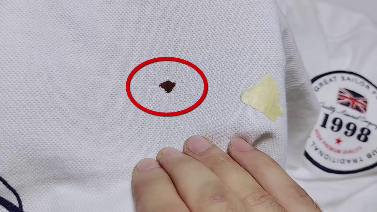 An amazing way to fix a hole on a white T-shirt without leaving a trace ...