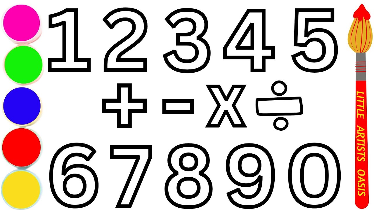 How to draw 1 to 9 | How to Draw Number 0 to 10 | 123 | 1 to 9 ...