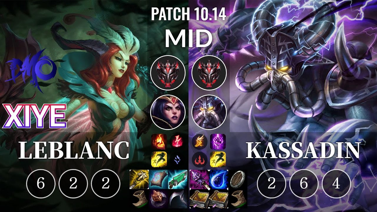 DMO xiye LeBlanc vs Kassadin Mid - KR Patch 10.14 - YouTube