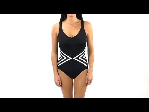 Reebok Strip Tease U Back One Piece | SwimOutlet.com