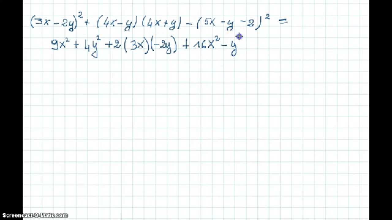 Espressione con prodotti notevoli - YouTube