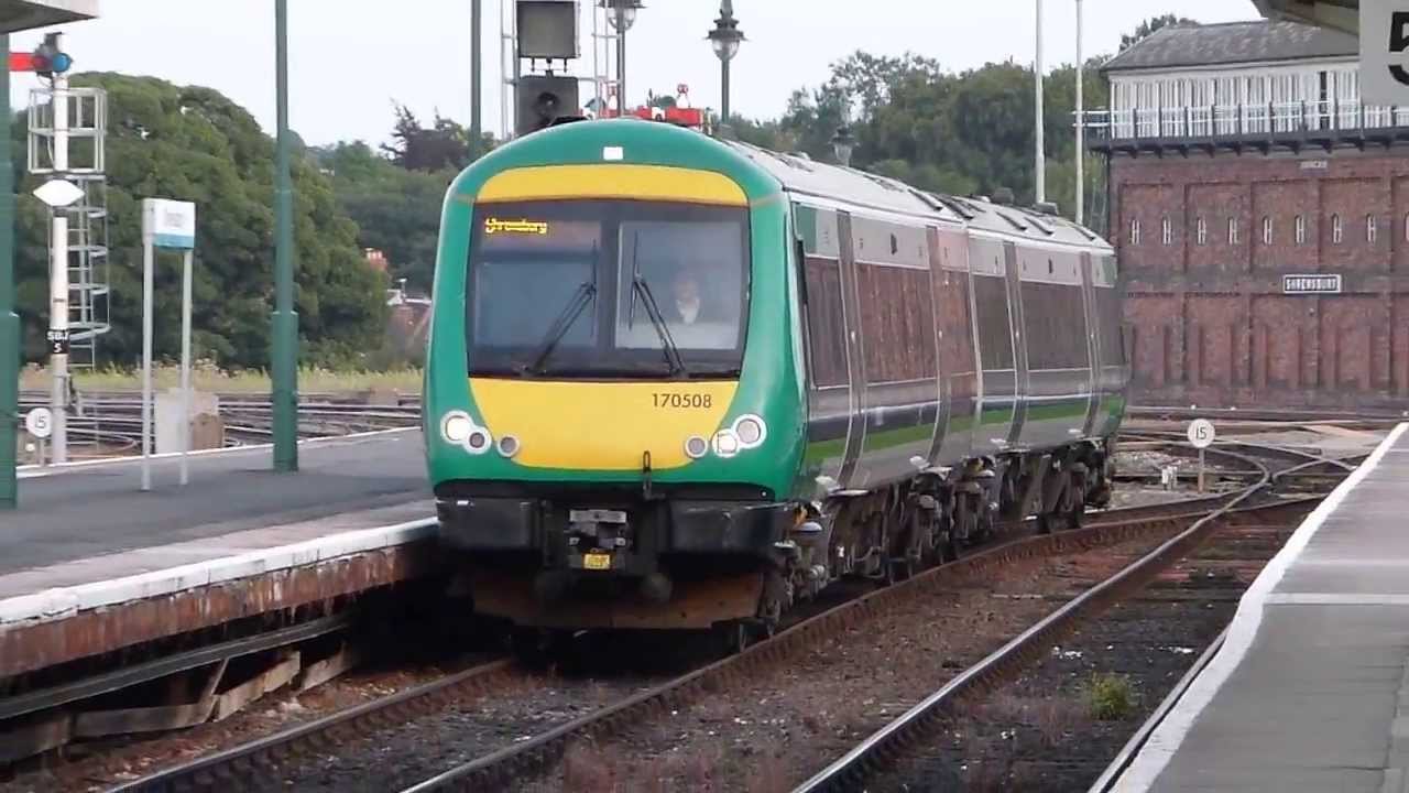 London Midland Class 170 No 170508 arriving at Shrewsbury - YouTube