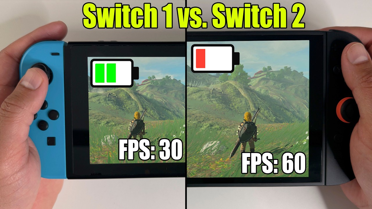 Nintendo Switch 1 vs. 2 | Zelda TOTK Full Technical Review of Battery ...