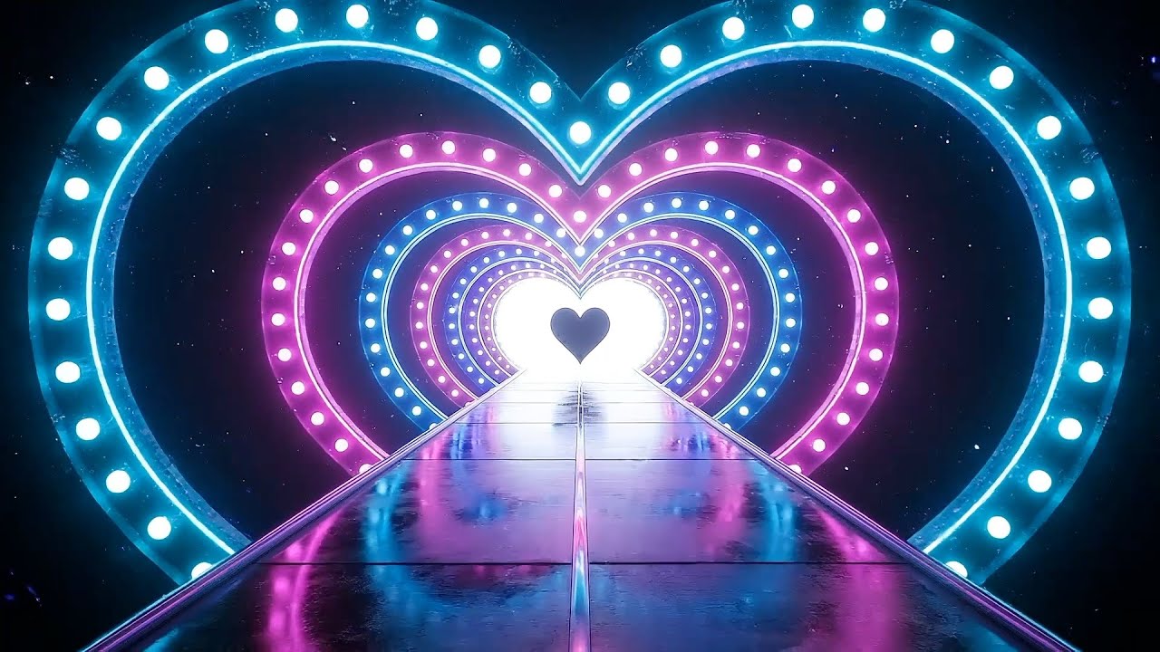 Neon Heart Tunnel Background Loop: 6 Aesthetic Themes & Deep House Mix ...