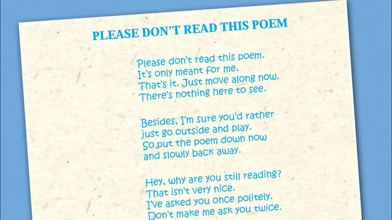 3.4 Please don't read this poem Translation 7th Class English Subject ...