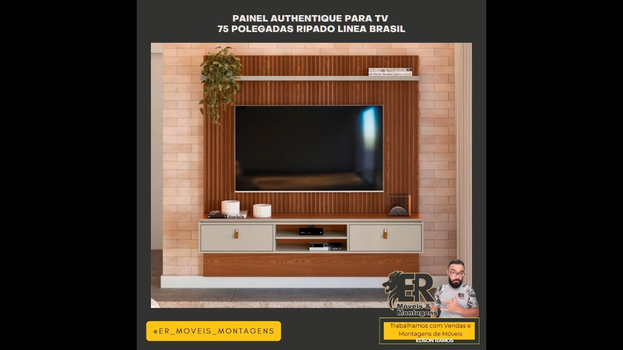Painel Authentique Para TV 75 Polegadas Ripado Linea Brasil - YouTube