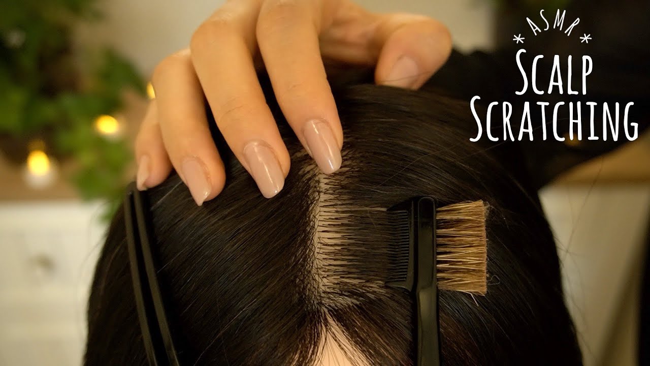 [ASMR] Scalp scratching with nails & tool | Brain scratching | No ...