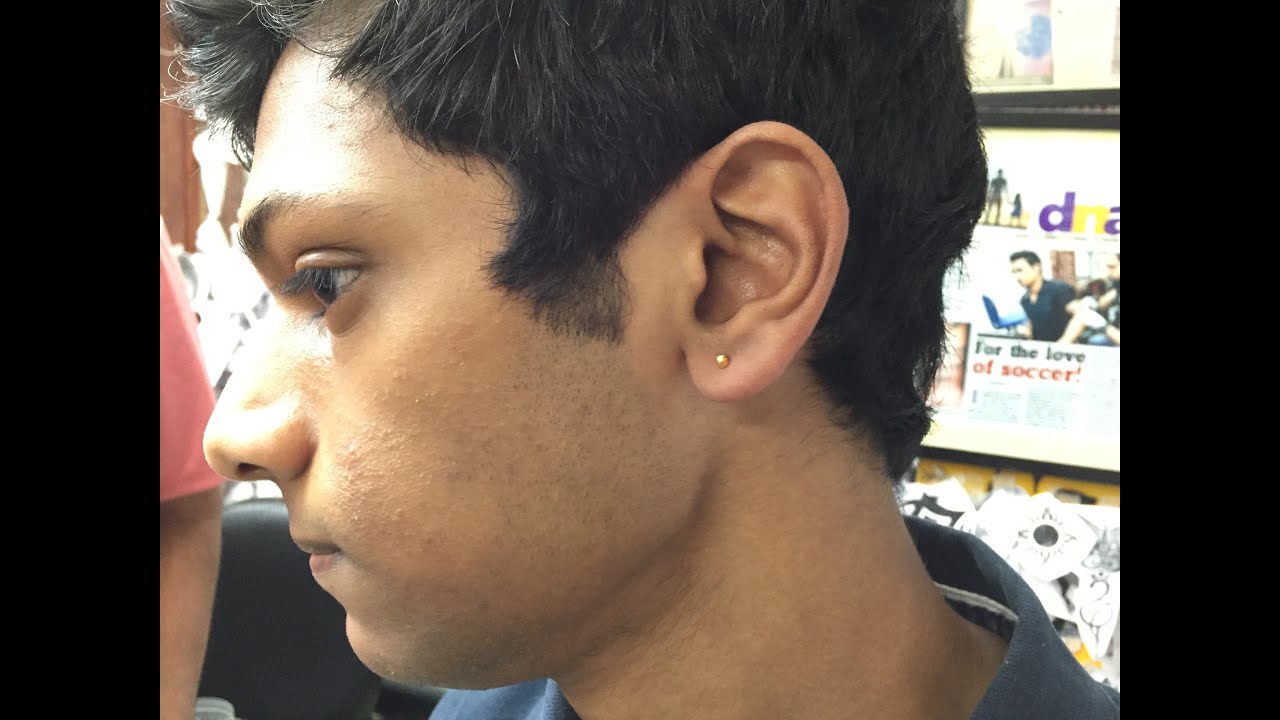 First Ear Piercing ! Ear Piercing In Both Ear With Needle! Time Lapse ...