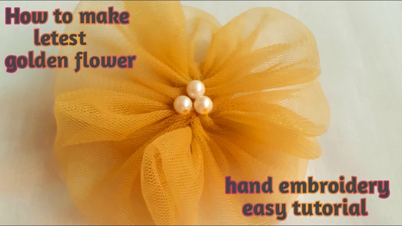Net Flower making ll how to make frock flowers 💐 at home ll golden ...