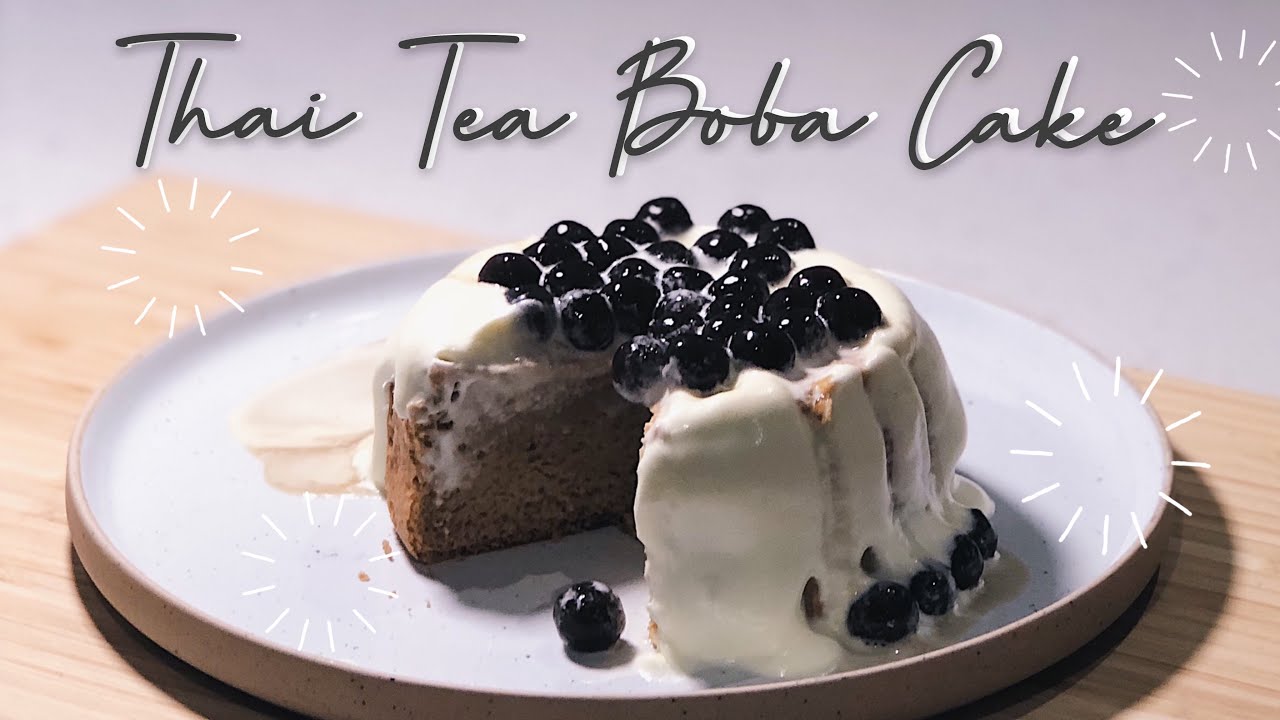 Homemade Boba Cake (Thai Tea) - YouTube