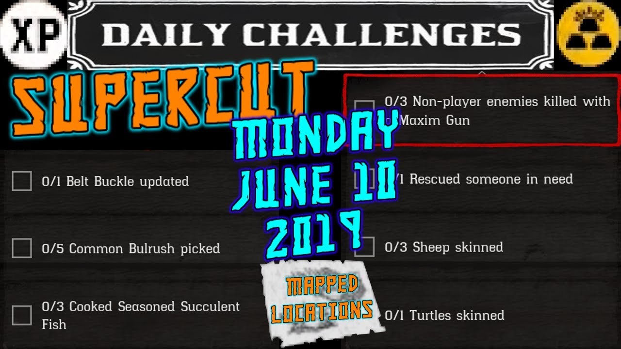 RDR2 Daily Challenges Mapped Locations 🗺️ Sheep Turtle Common Bulrush ...