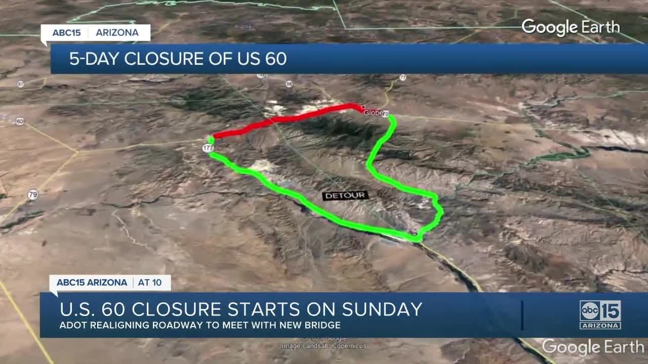 U.S. 60 closure starts on Sunday - YouTube