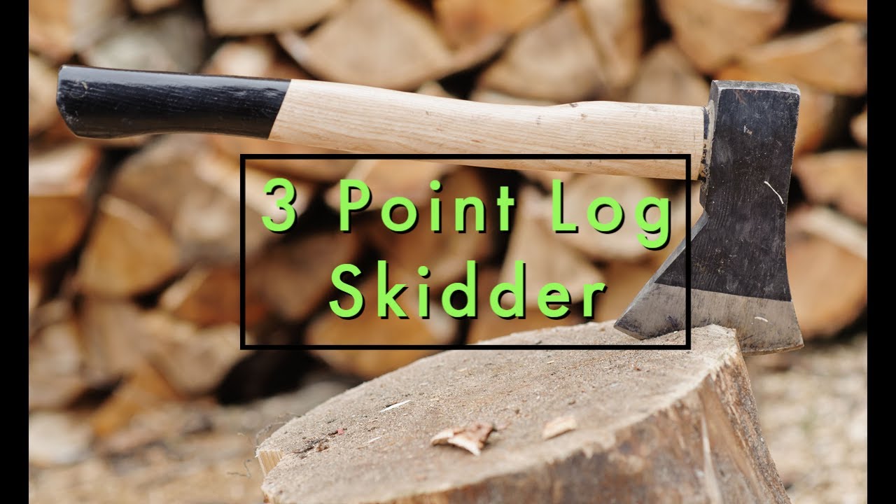 Log skidding with 3 point log skidder, mini logging - 002 - YouTube