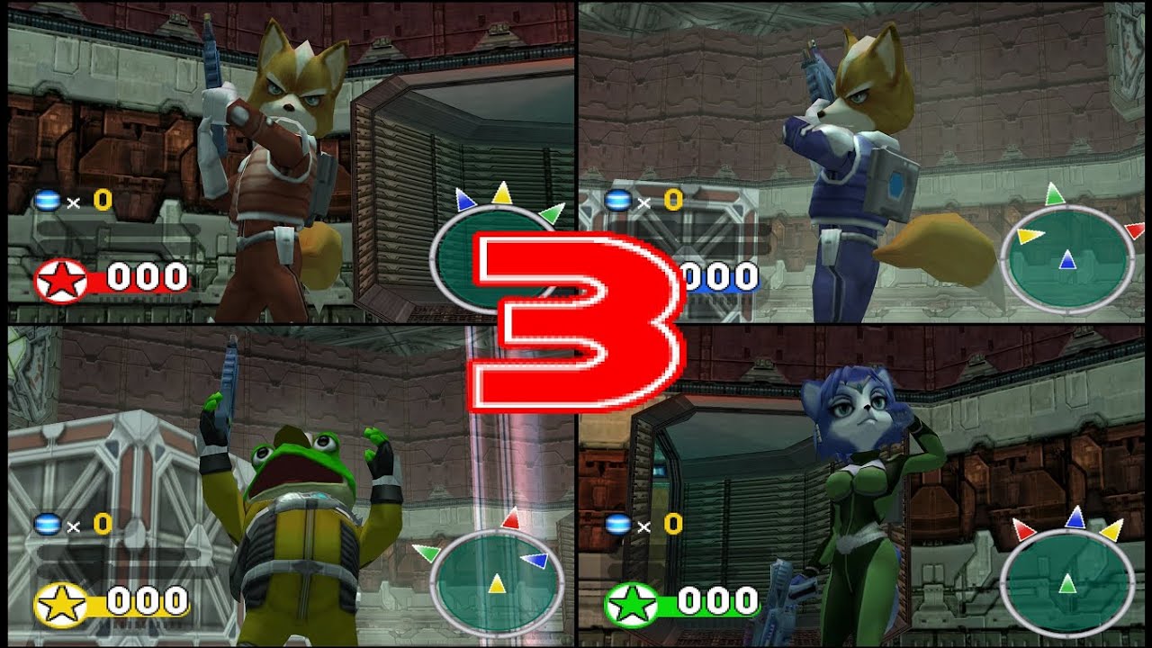 Star Fox: Assault Gamecube 4 player VS All Stages 60fps - YouTube