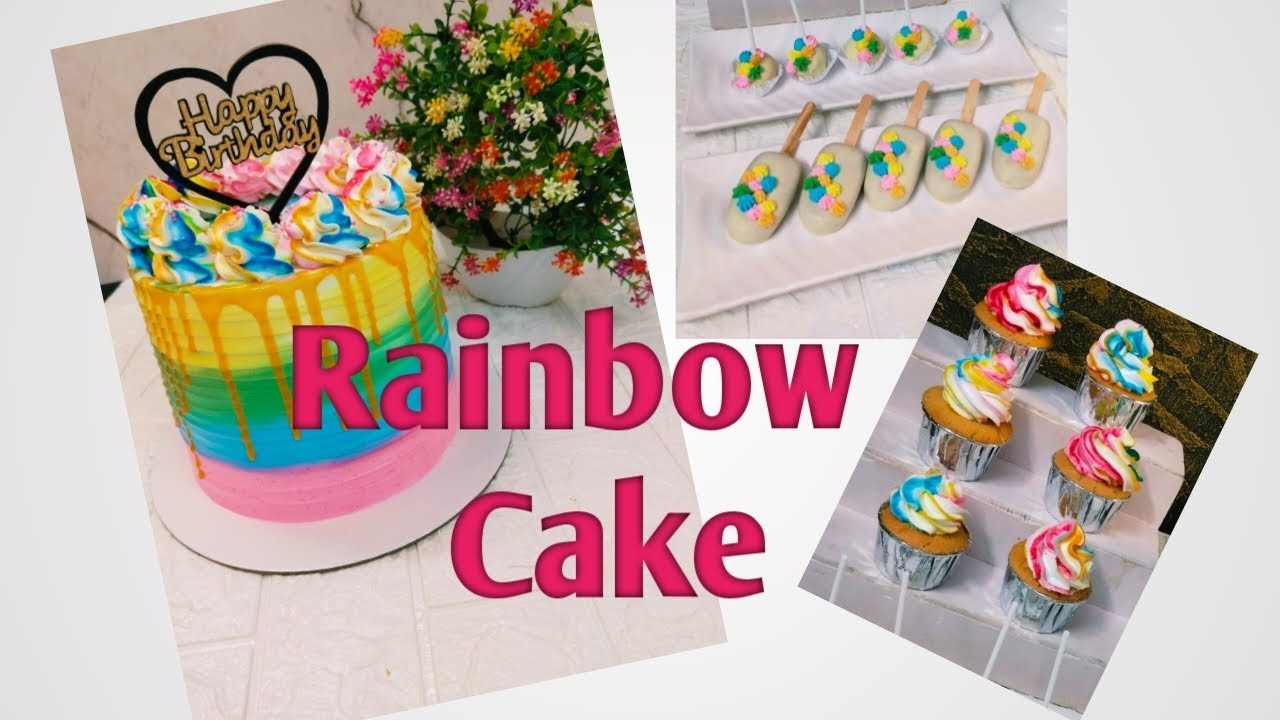 Rainbow cake ideas... Rainbow Cake tutorial.. Tall Cake ideas.... magic home. - YouTube