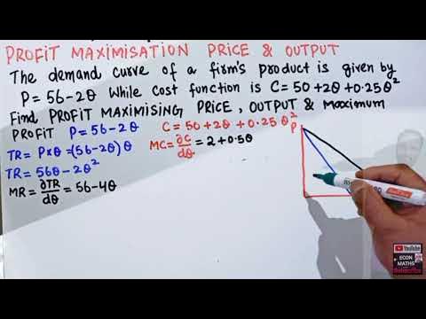 profit maximising price output and maximum profit from demand and cost ...