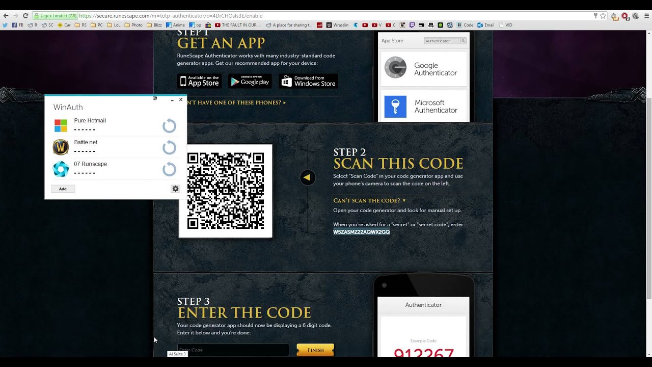 How to set a Runescape Authenticator without a smartphone - YouTube