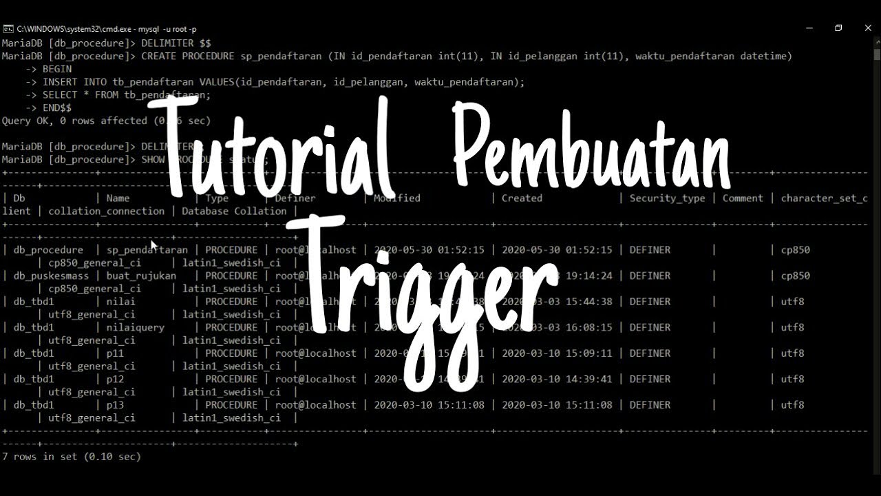 [Teknologi Basis Data] Tutorial Membuat Trigger Pada Database - YouTube