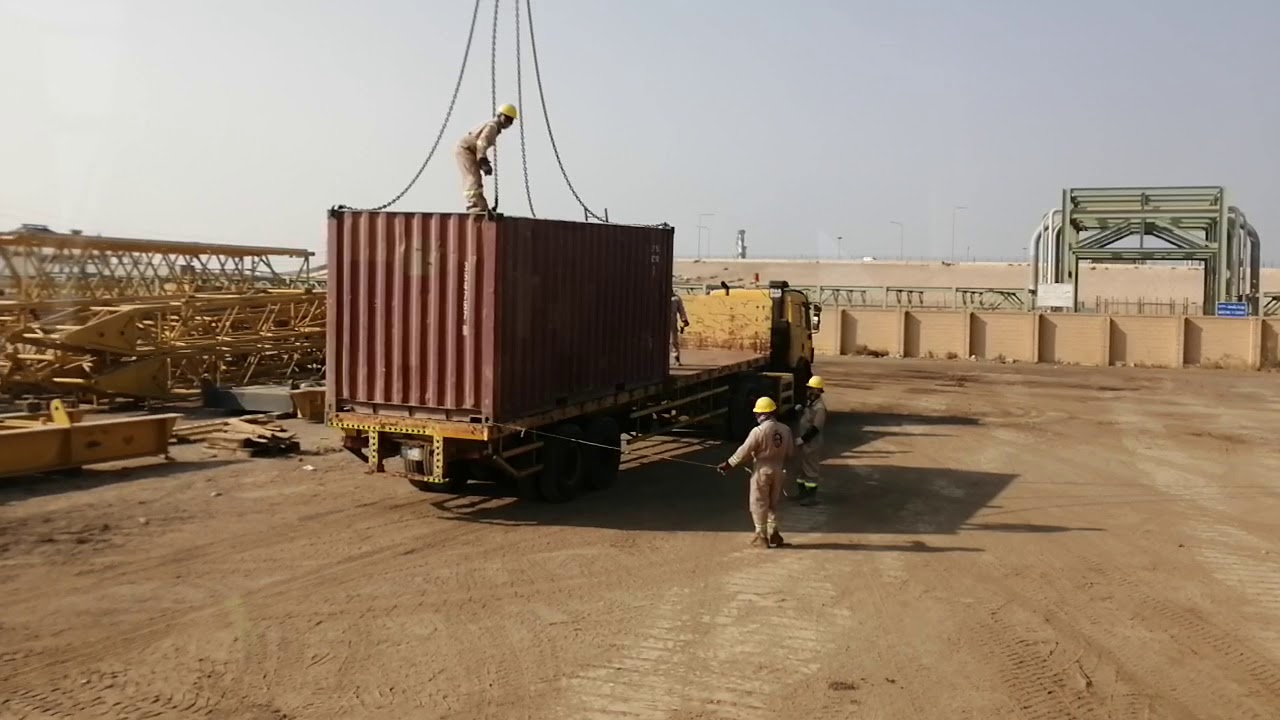 Offloading counterweight and tool container of CC2200 crane - YouTube