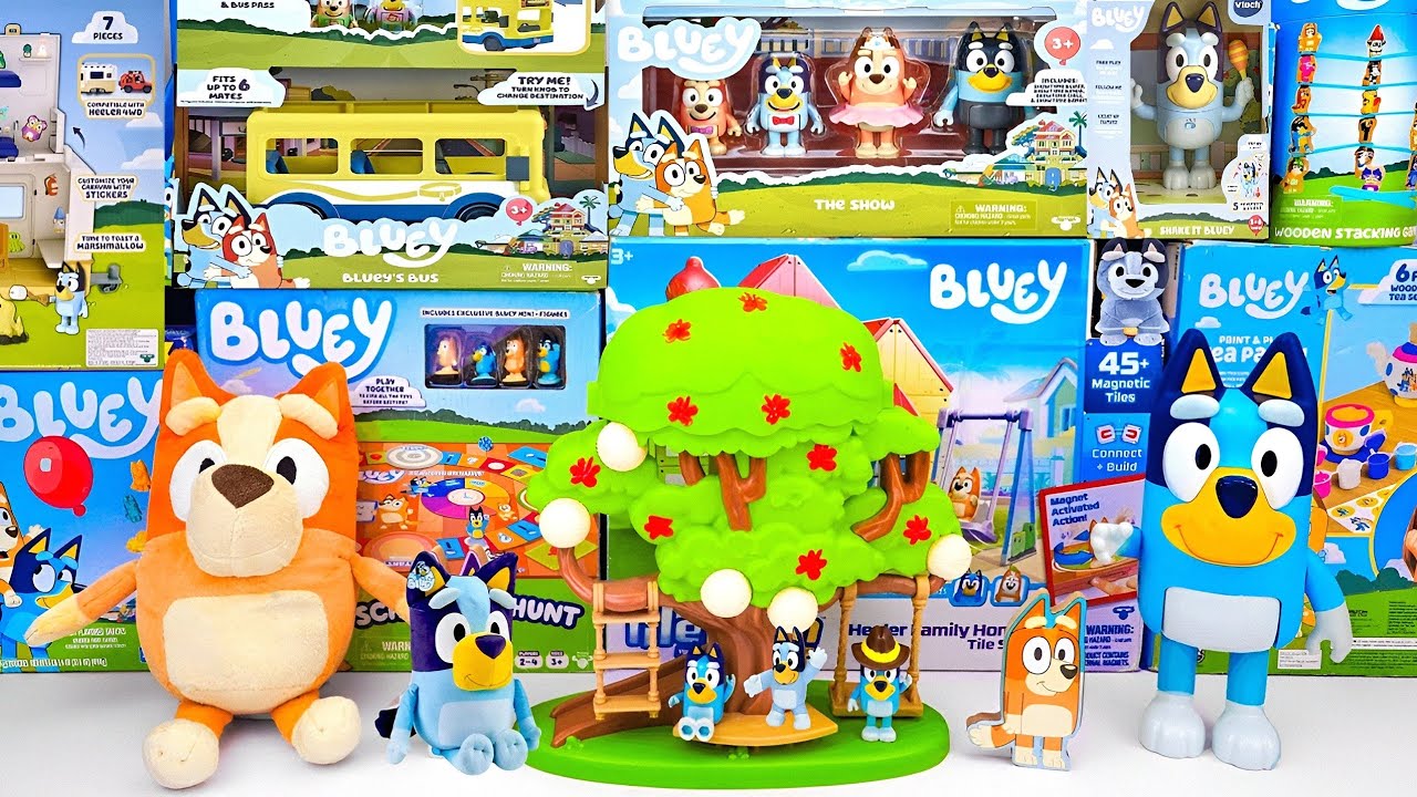 🌳 Unboxing Bluey Tree Playset & Wooden Stacking Game | Bluey Toy Fun ...