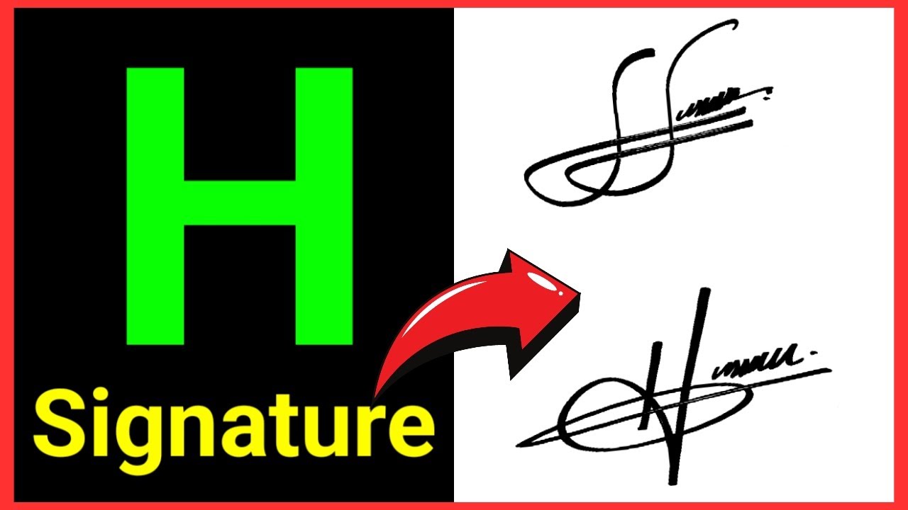 Signature ideas for letter H | H signature style | Signature style of ...