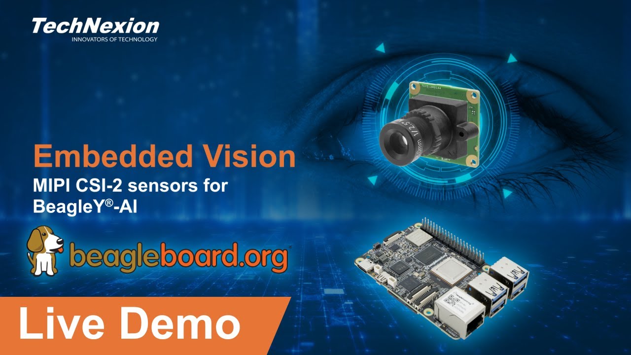 BeagleBoard BeagleY-AI Embedded Vision (camera) Solutions - YouTube
