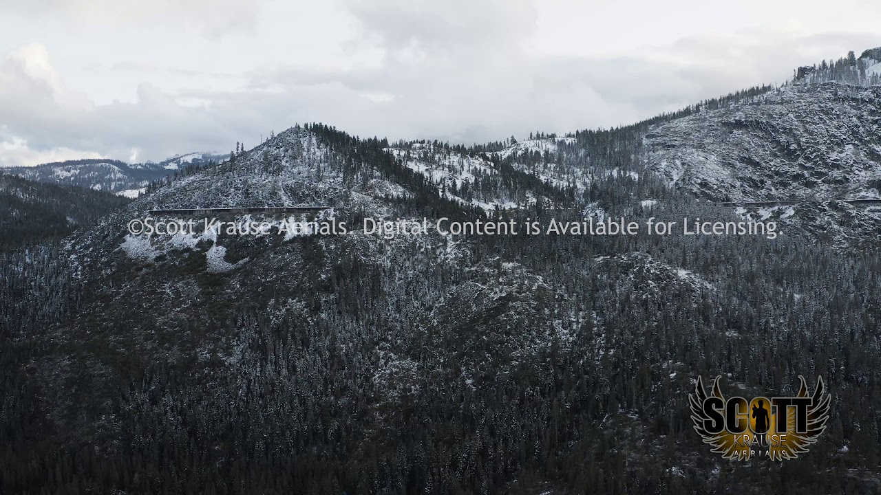 Donner Pass Snow Trees Aerial Drone 4k - YouTube