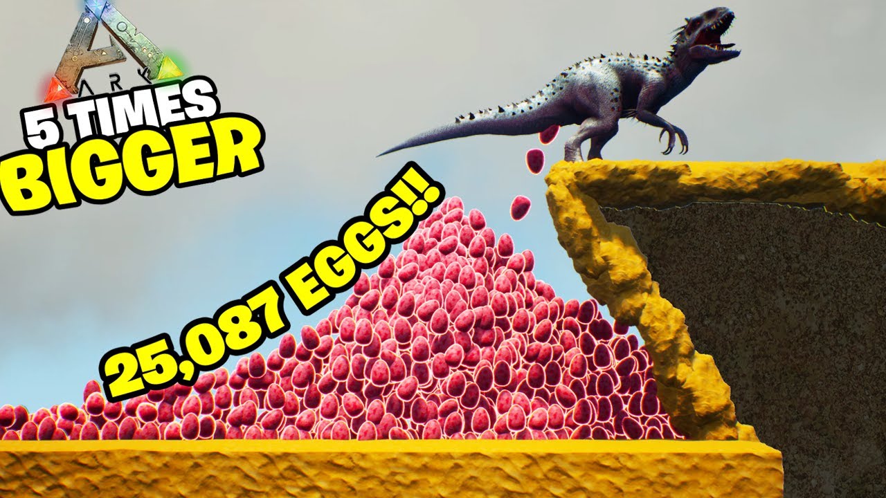 Breaking WORLD RECORD For Biggest DINOSAUR EGG PILE In ARK 21 Ark breaking-world-record-for-biggest-dinosaur-egg-pile-in-ark-21-ark
