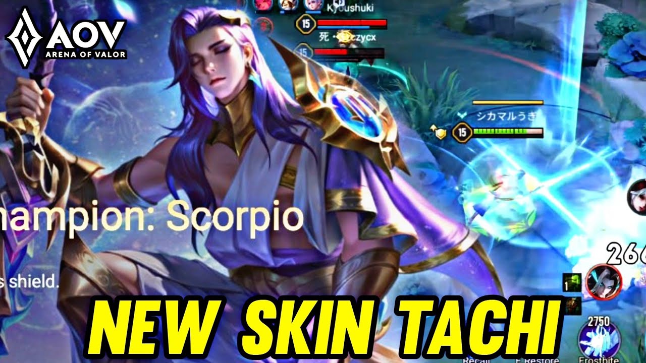 AOV : NEW SKIN TACHI SCORPIO GAMEPLAY - ARENA OF VALOR LIENQUANMOBILE ...