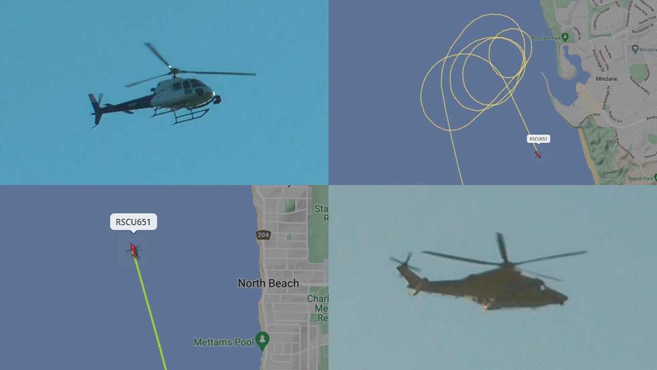 2024-12-02: Media Helicopter (VH-BTV) & RAC Rescue Helicopter (VH-8AR ...