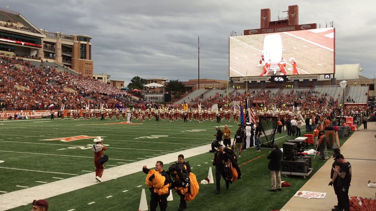 Texas Longhorn Band pre-game entrance into DKR Nov 11, 2017 Kansas vs ...