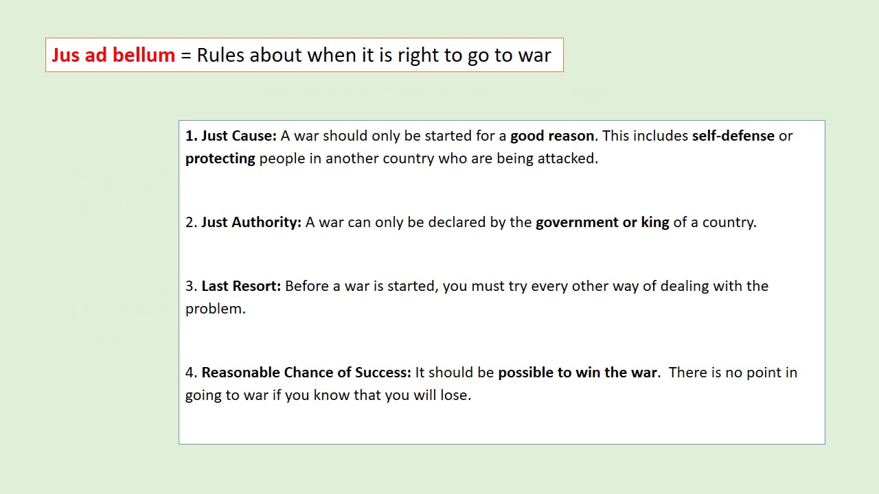 Year 10 Just War Theory - YouTube