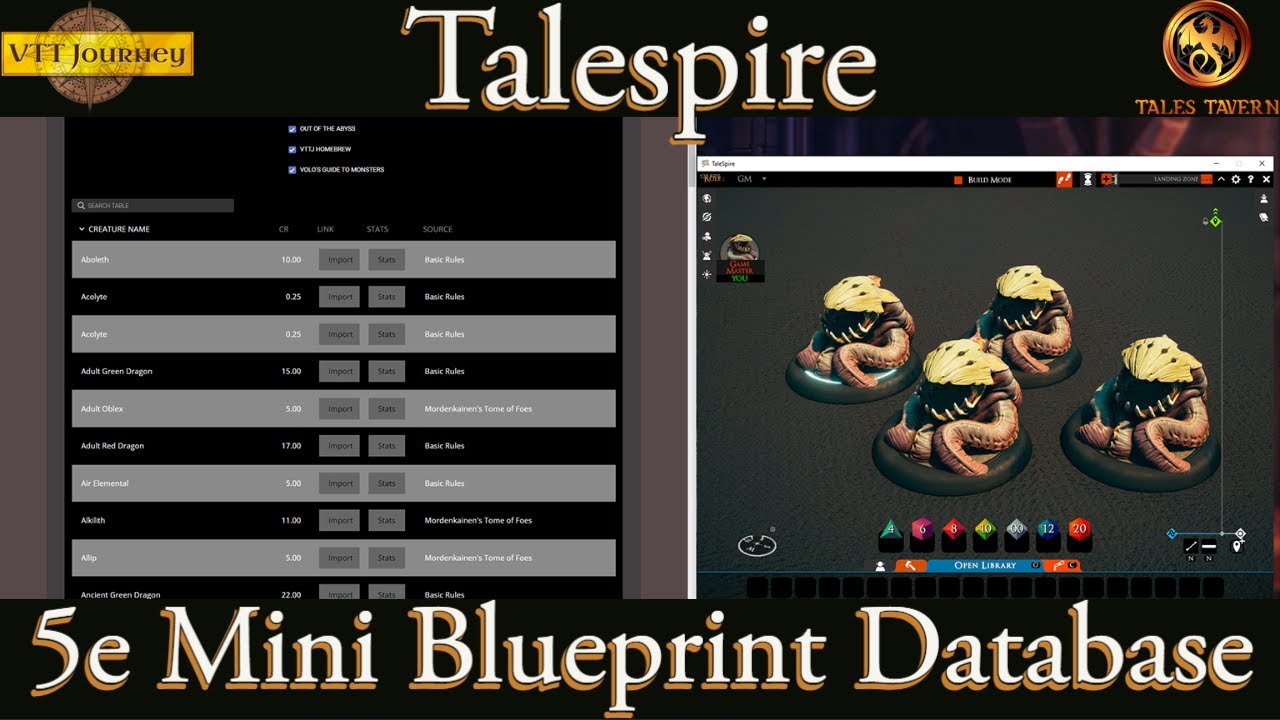 How To - Talespire 5e Creature Blueprint Database - YouTube