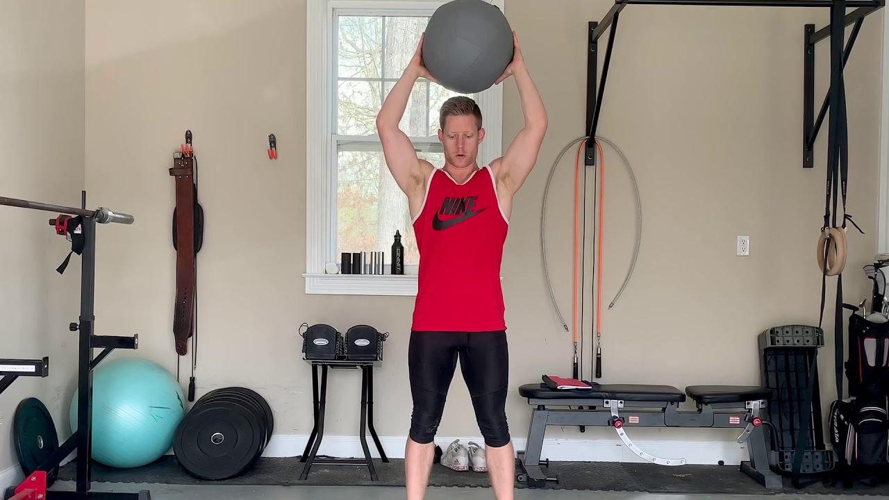 Overhead medicine ball slam - YouTube