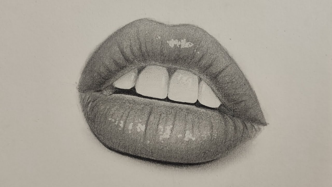 How To Draw Realistic Lip Step By Step With Pencil Easy Lip Drawing
